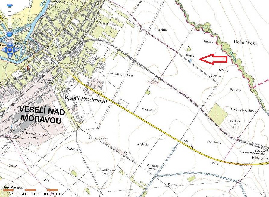 Prodej pozemku, orná půda, pozemek 1440 m2, Veselí nad Moravou, k.ú ...